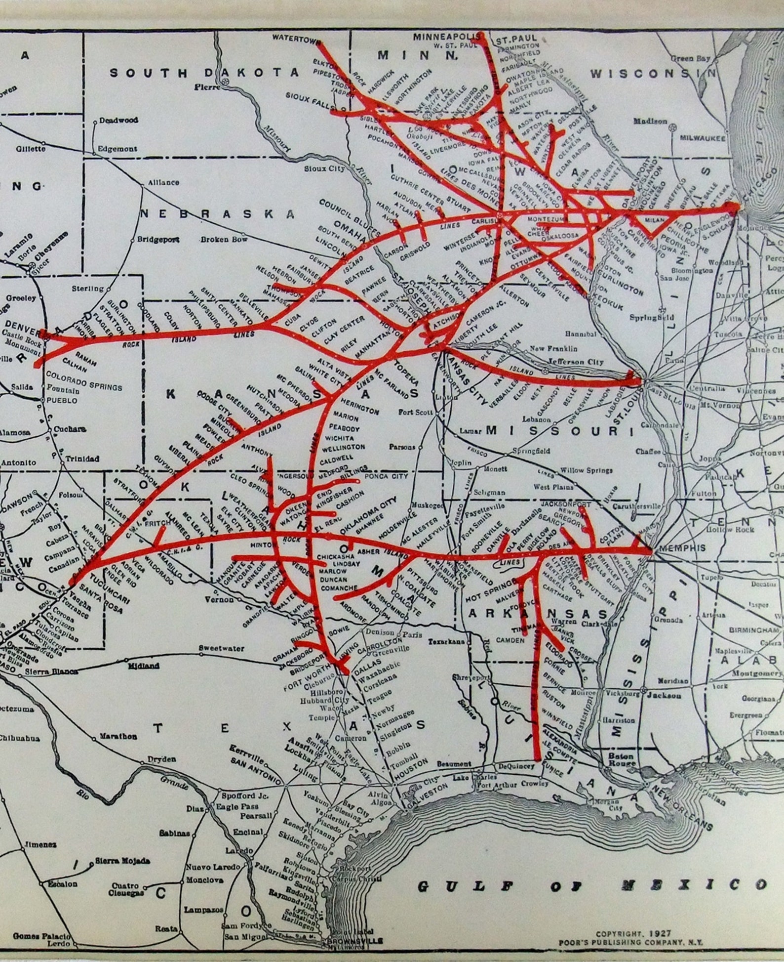 Original 1927 Dated Rock Island Lines Railroad System Map by | Etsy