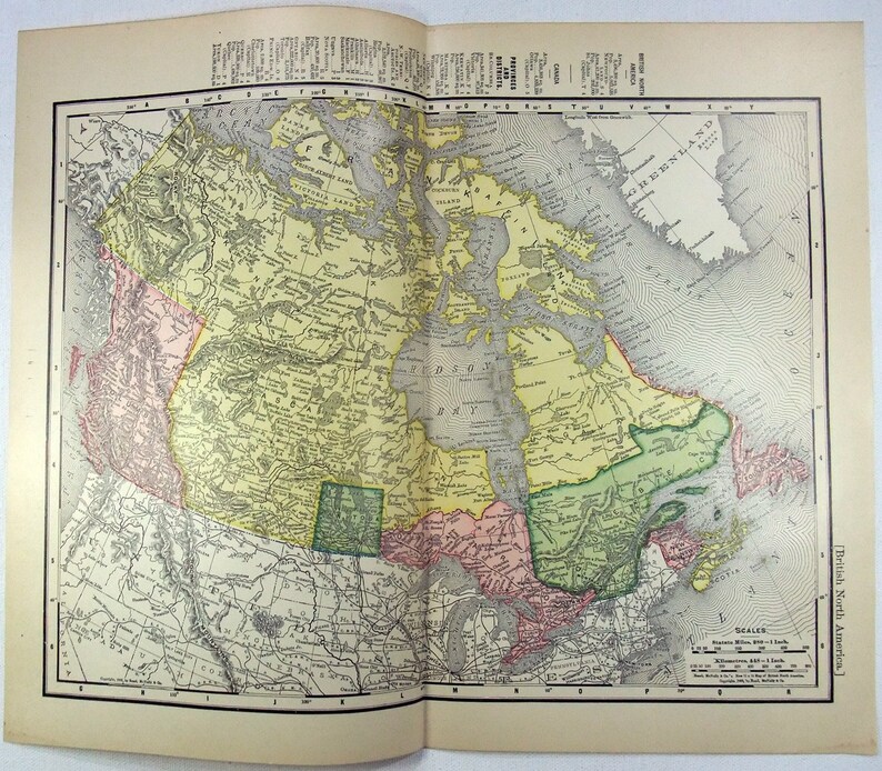 Original 1901 Map of British North America by Rand Mcnally - Etsy