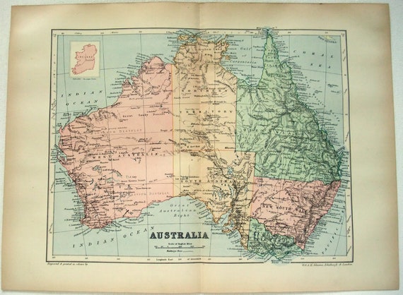 Home Décor Home & Living Globes & Maps Antique Original 1895 Map of ...