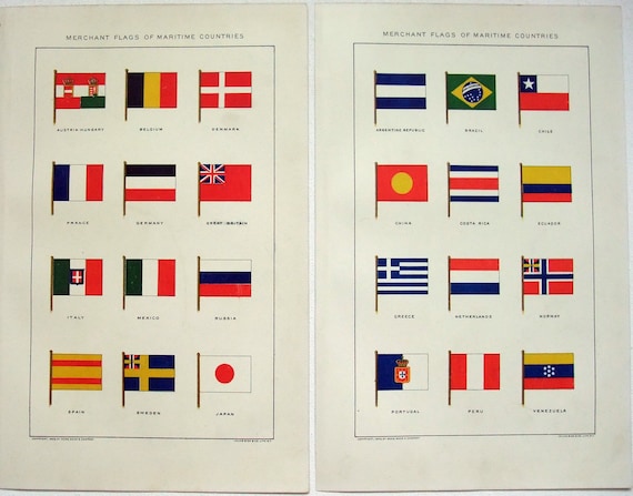 Merchant Flags of Maritime Countries: Original 1903 Dated - Etsy UK