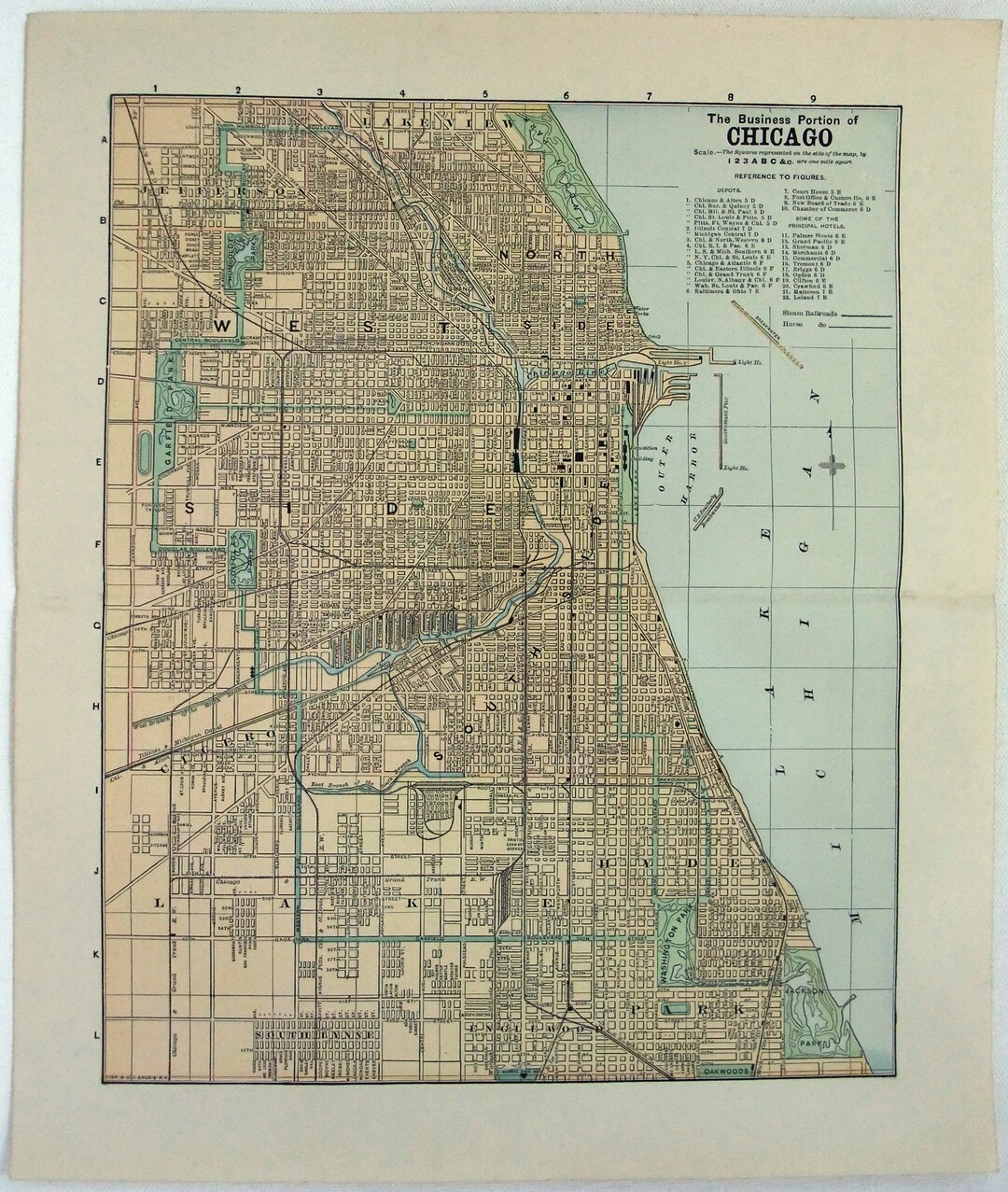 Original 1895 Map of Chicago, Illinois by Fisk & Co. Antique - Etsy