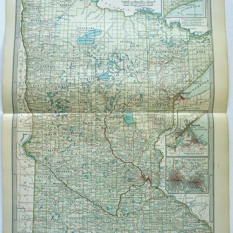 Old Minnesota Map - Etsy