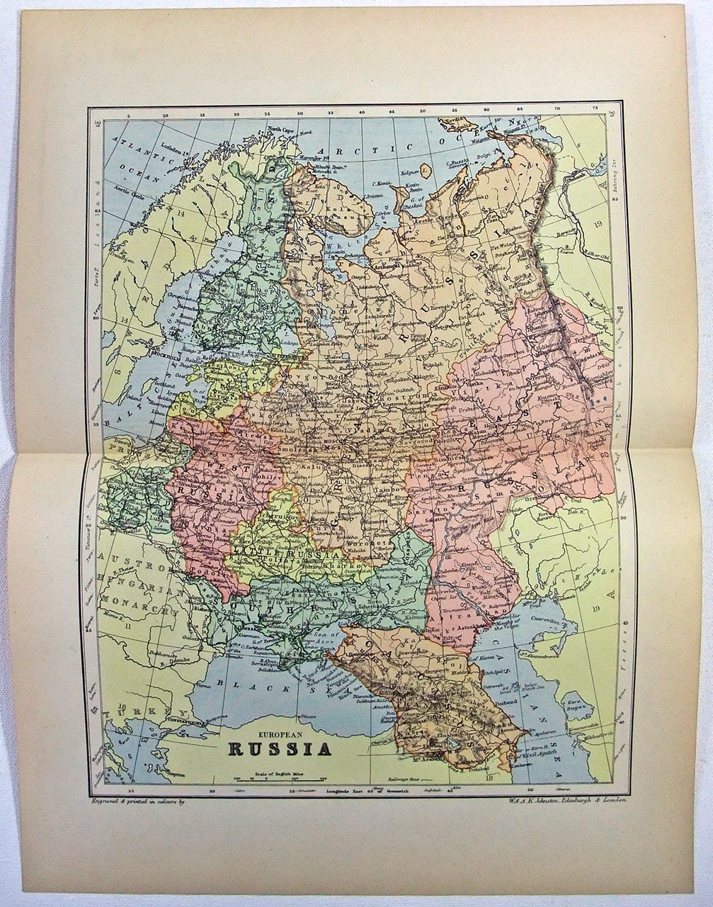 Home Décor Home & Living Globes & Maps Antique Original 1895 Map of ...