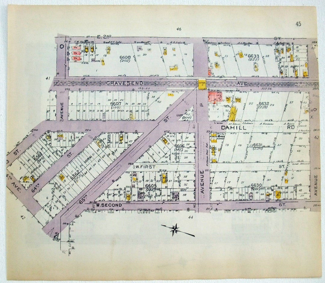 1922 Brooklyn Map: Bensonhurst, Mapleton, Midwood - Belcher Hyde ...