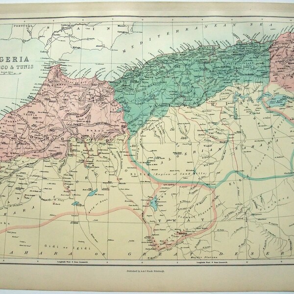 Old Map of Morocco - Etsy