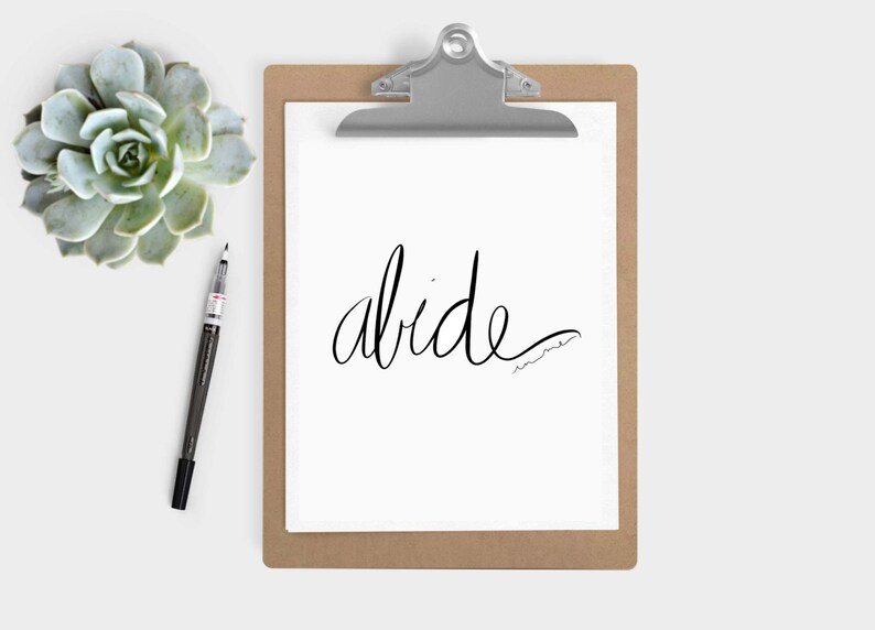 DIGITAL DOWNLOAD - "abide in Me" Print (5x7 & 8x10) - Etsy