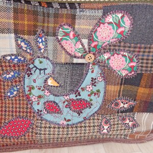 Large Tote Shopper Patchwork Bag Plaid Holdall Shopping Handbag Folk ...
