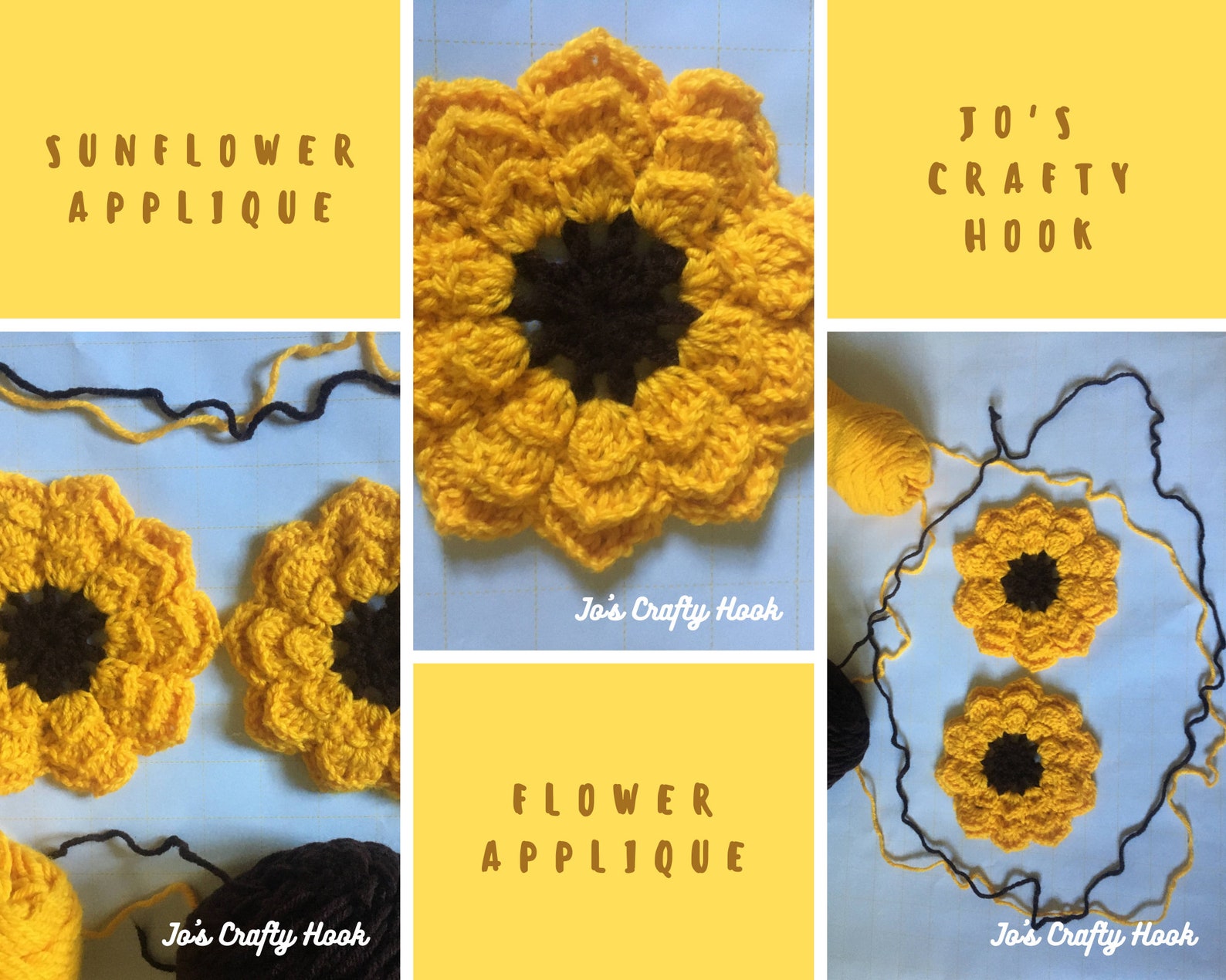 Sunflower Applique Crochet Pattern-crochet Pattern for Sunflower ...