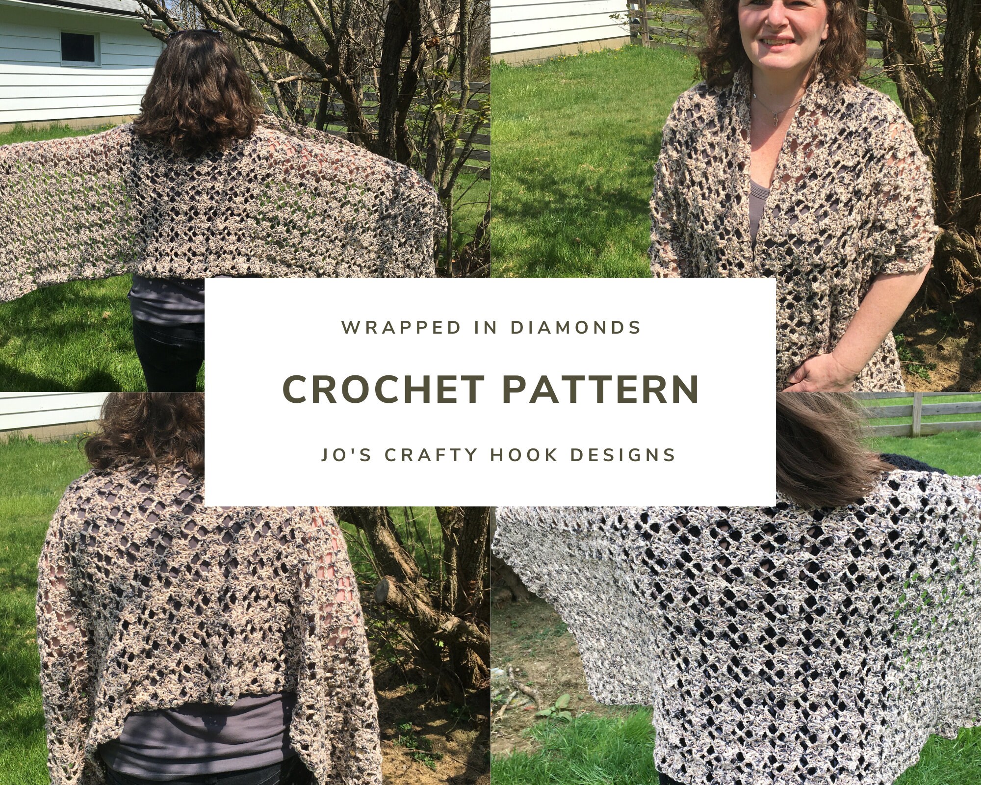 Wrapped in Diamonds Crochet Pattern-wrapped in Diamonds Wrap Crochet ...