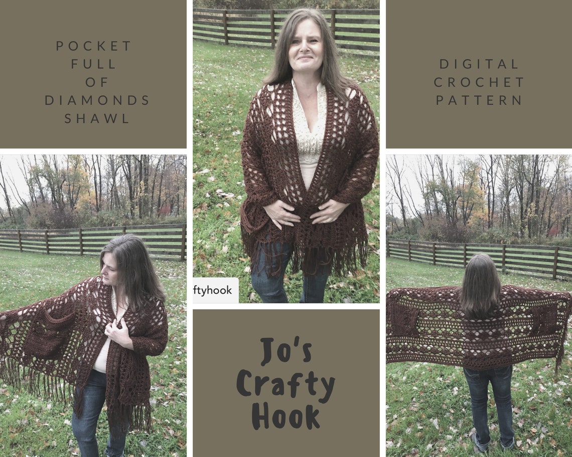 Pocket Full of Diamonds Shawl Crochet Pattern-crochet Pattern Only ...