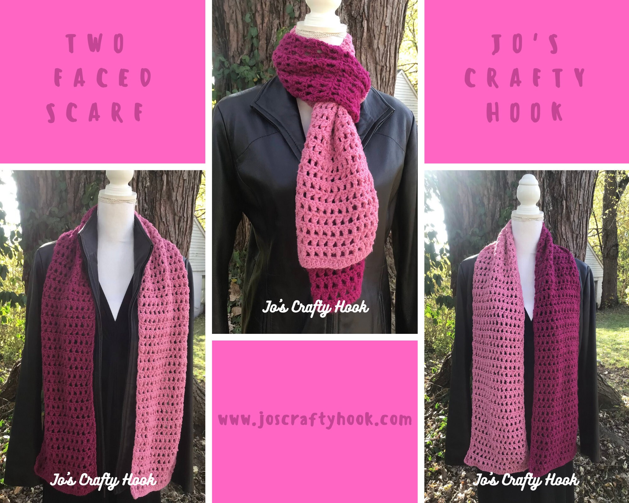 Two Faced Scarf Crochet Pattern-crochet Pattern for Scarf-crochet ...