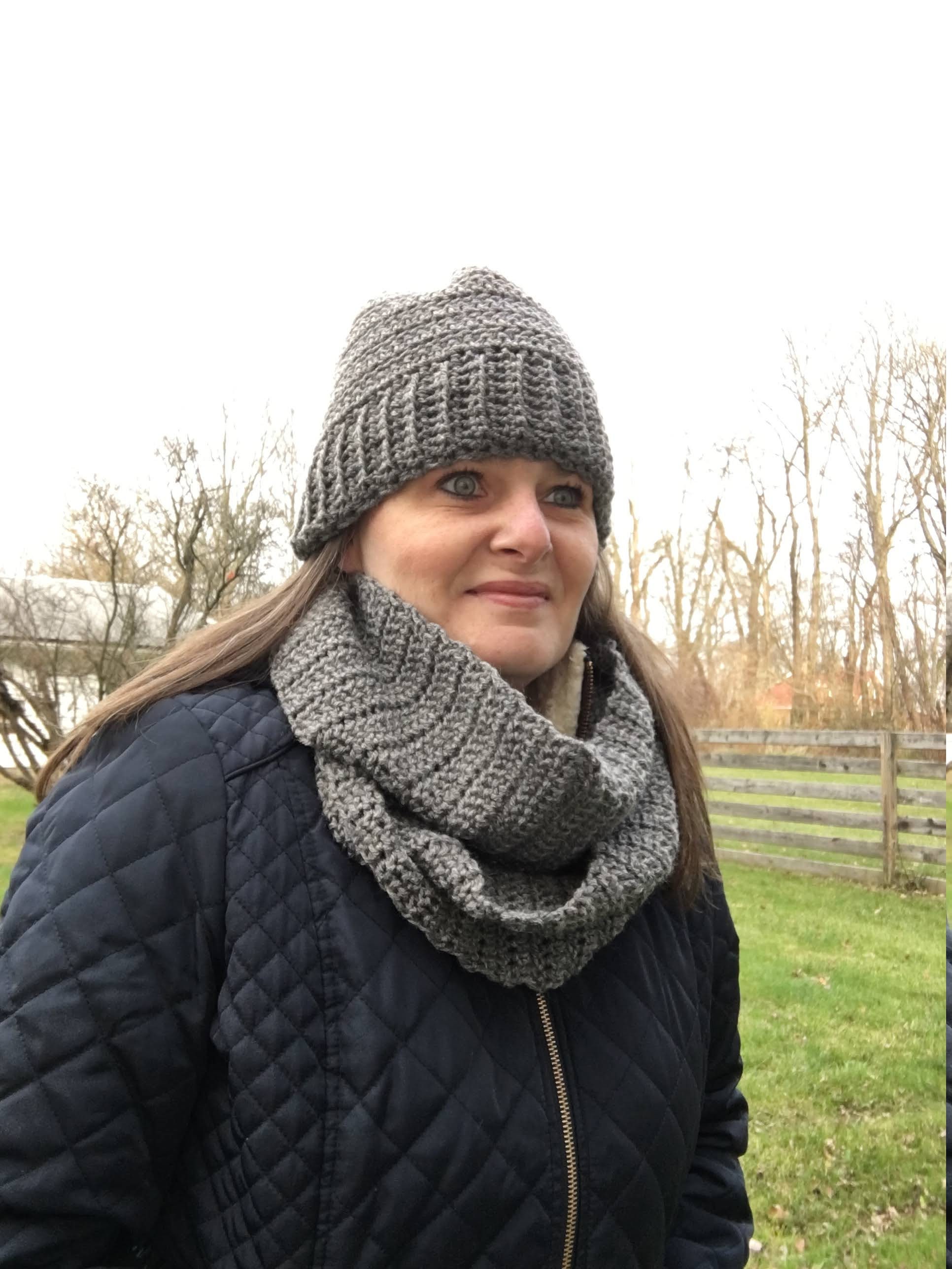 Herringbone Hat and Cowl Crochet Pattern-unisex Hat and Cowl Crochet ...