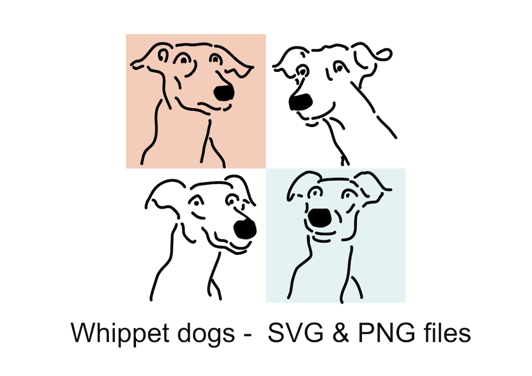 Sweet Whippet Dogs, SVG and PNG Files for Your Projects - Etsy