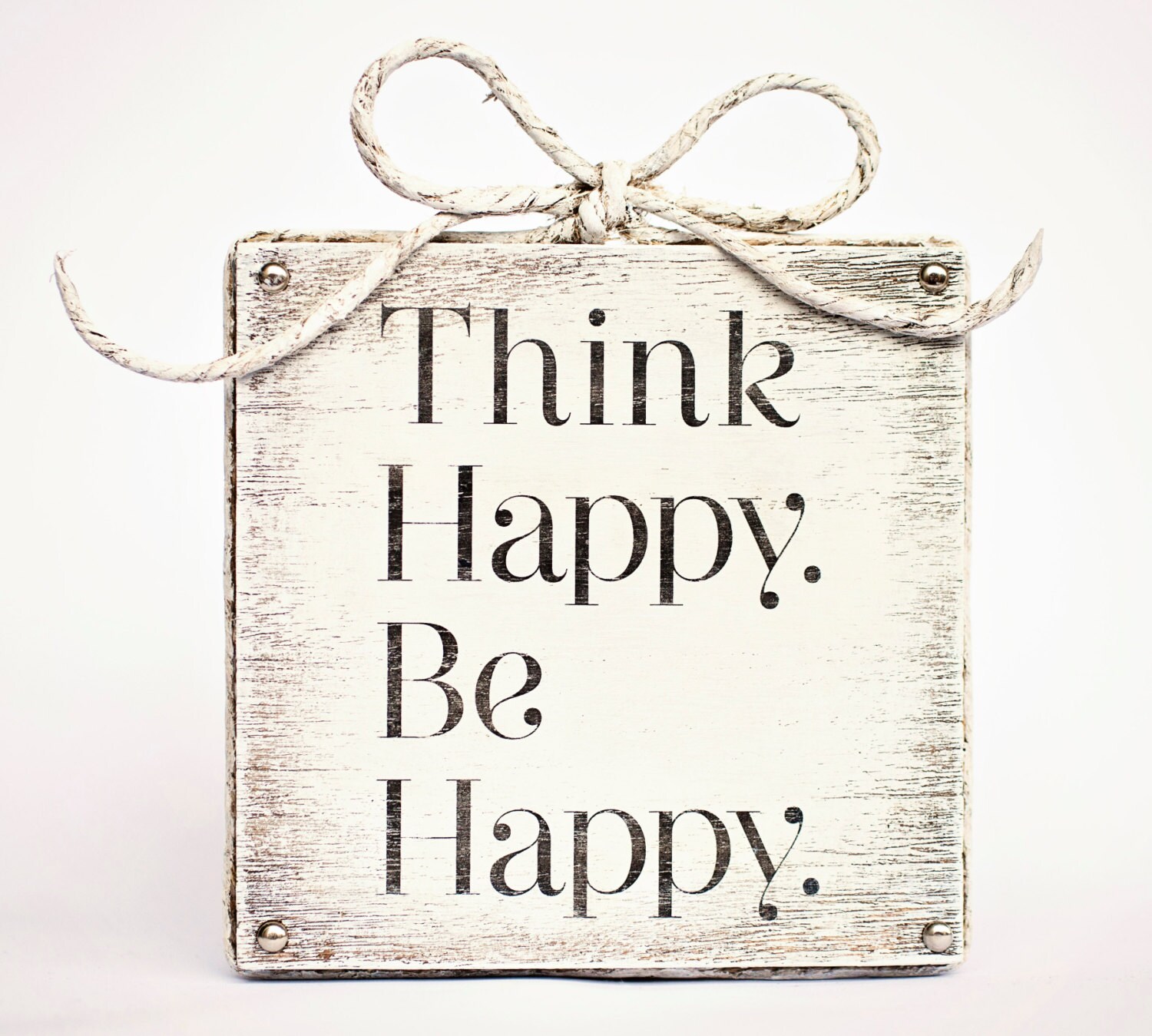 Unique Handmade Wooden Sign With Positive Quote Think Happy - Etsy