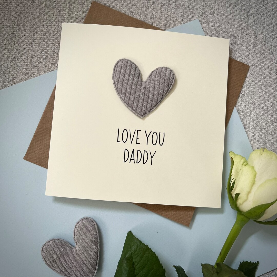 Love You Daddy / Dada 3D Heart Father's Day Card - Etsy UK