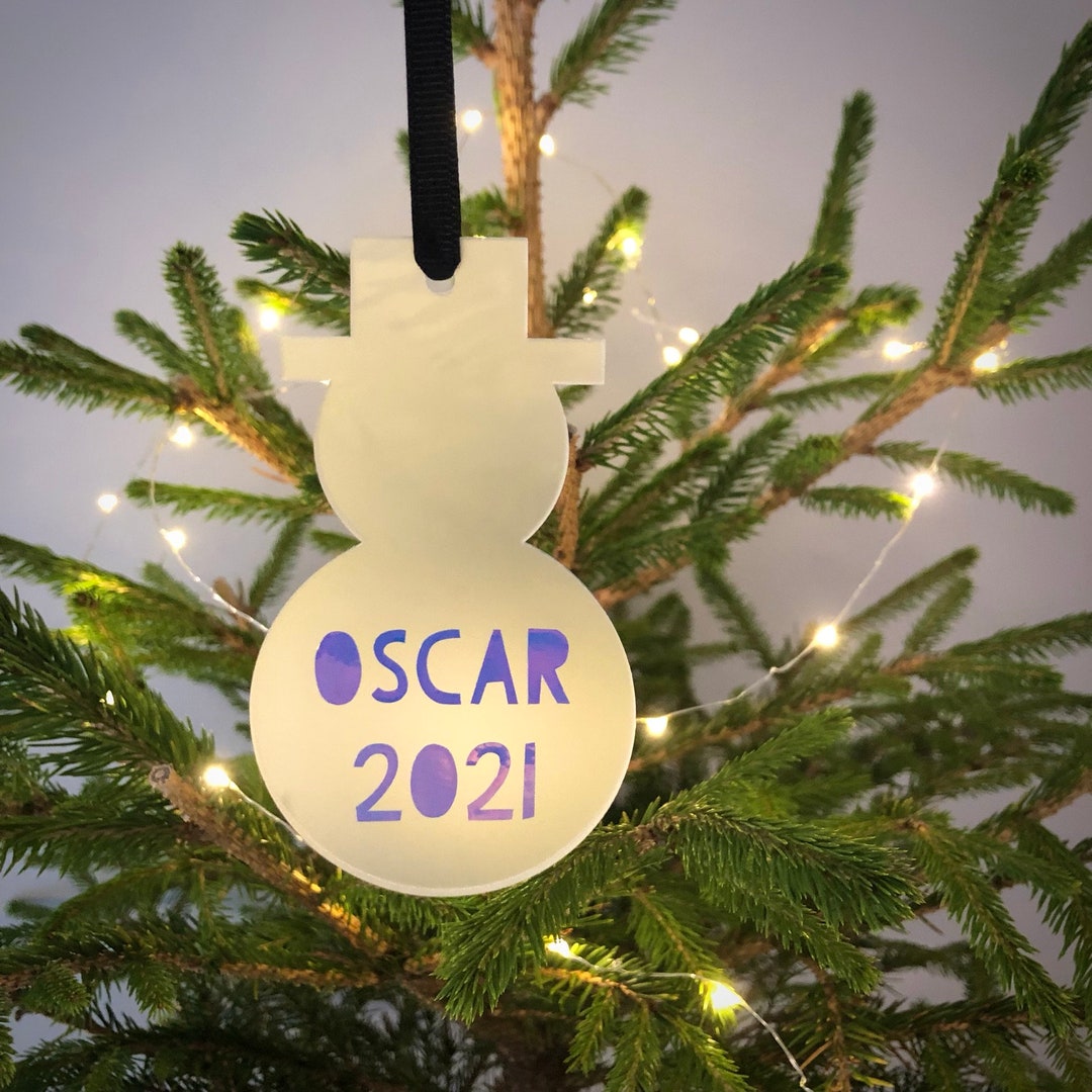 Personalised Acrylic Snowman 2024 Christmas Decoration - Etsy