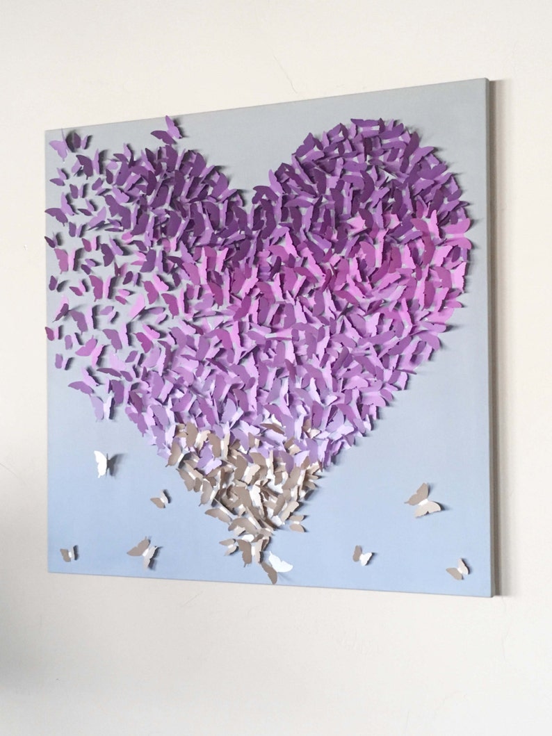 24x24 Lavender Gold Butterfly Heart Ombre Gray - Etsy 24x24 Lavender Gold Butterfly Heart Ombre Gray - Etsy