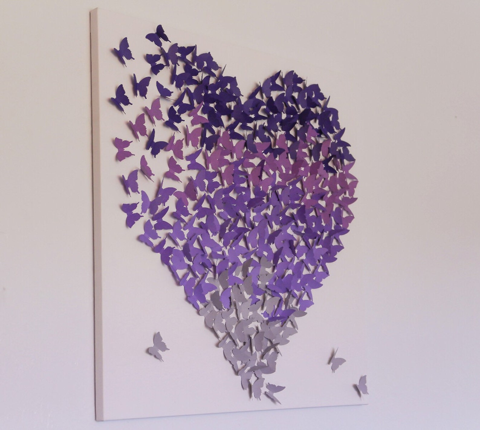 24x24 Purple Lavender Grey Butterfly Heart With - Etsy 24x24 Purple Lavender Grey Butterfly Heart With - Etsy