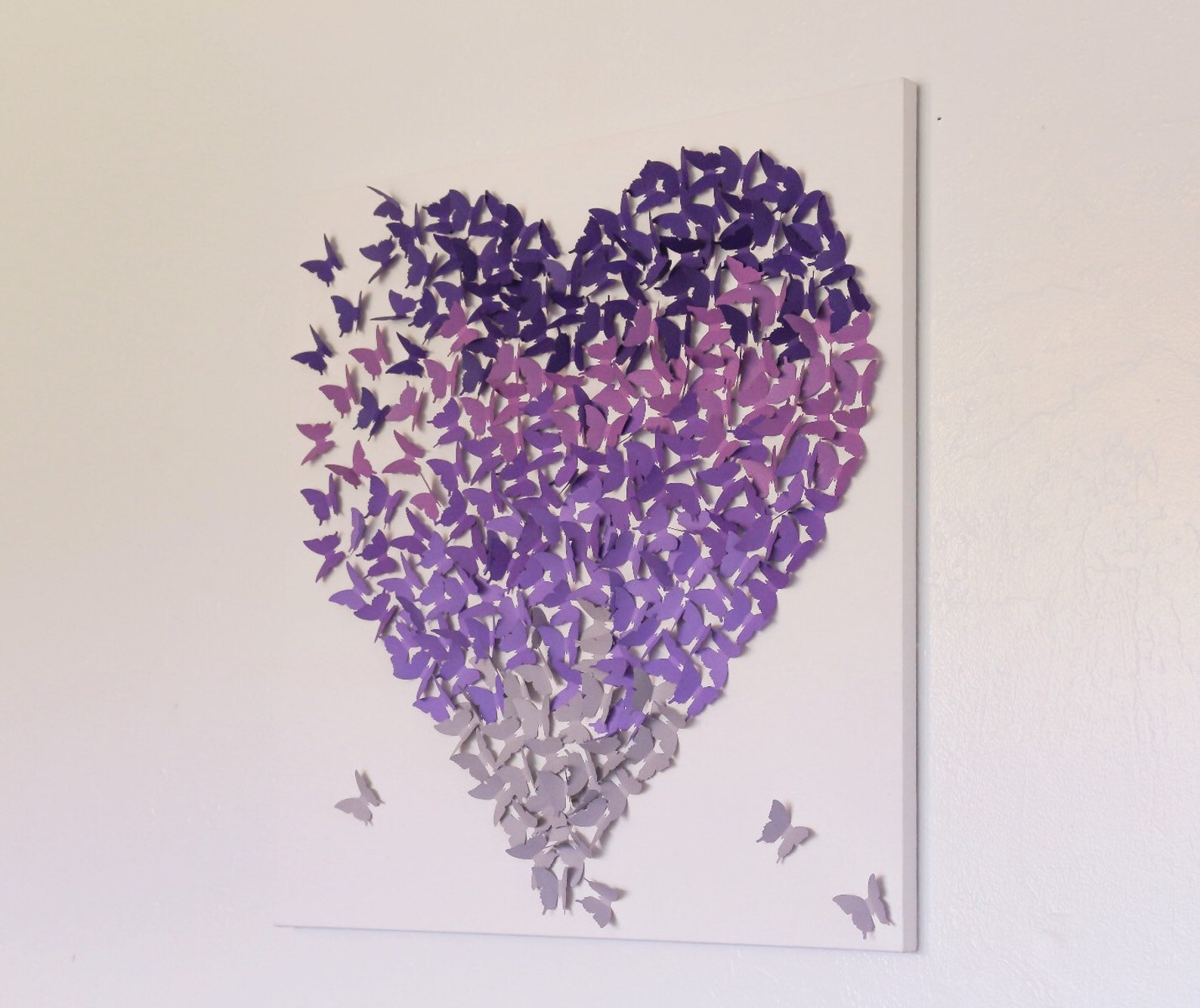 24x24 Purple Lavender Grey Butterfly Heart With - Etsy 24x24 Purple Lavender Grey Butterfly Heart With - Etsy