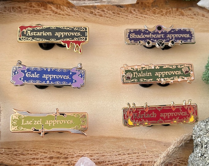 BG3 Companion Approval Badge Enamel Pins | Astarion, Karlach, Gale ...