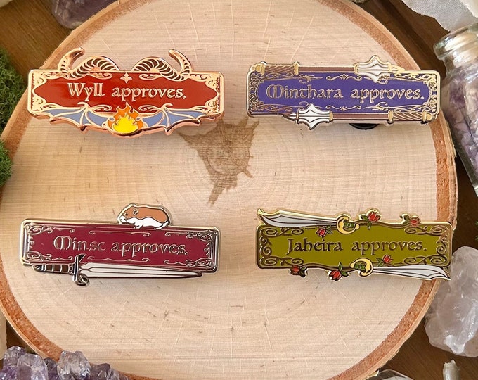 BG3 Companion Approval Badge Hard Enamel Pins | Wyll, Minthara, Minsc ...