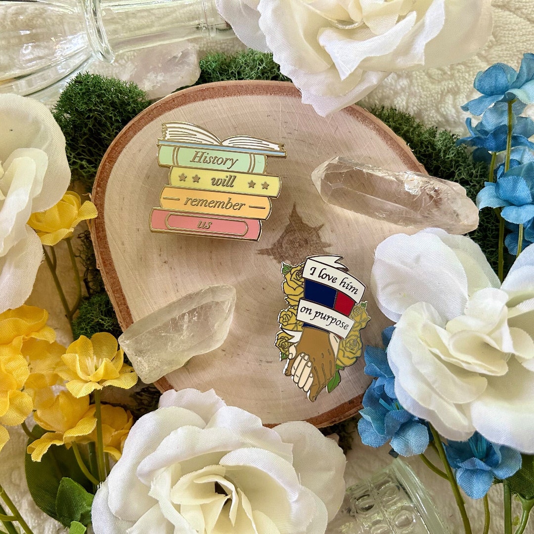 Red, White, and Royal Blue Enamel Pins history Will Remember Us & i ...