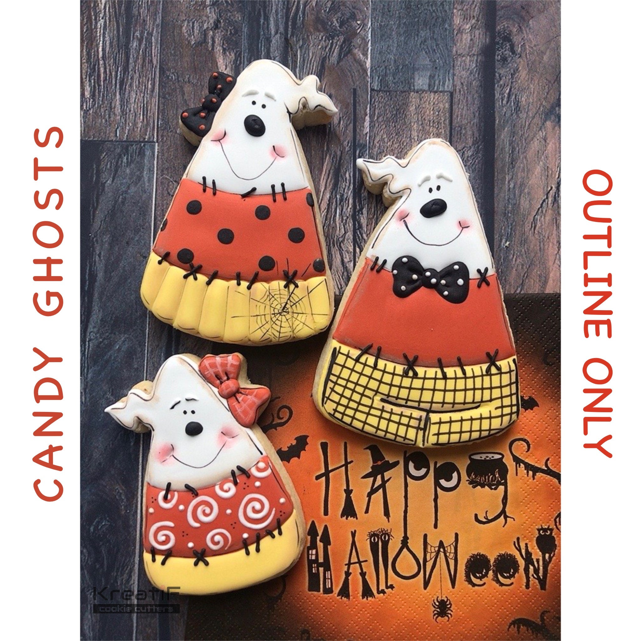 Candy Corn Ghosts Cookie Cutters 253 - Etsy