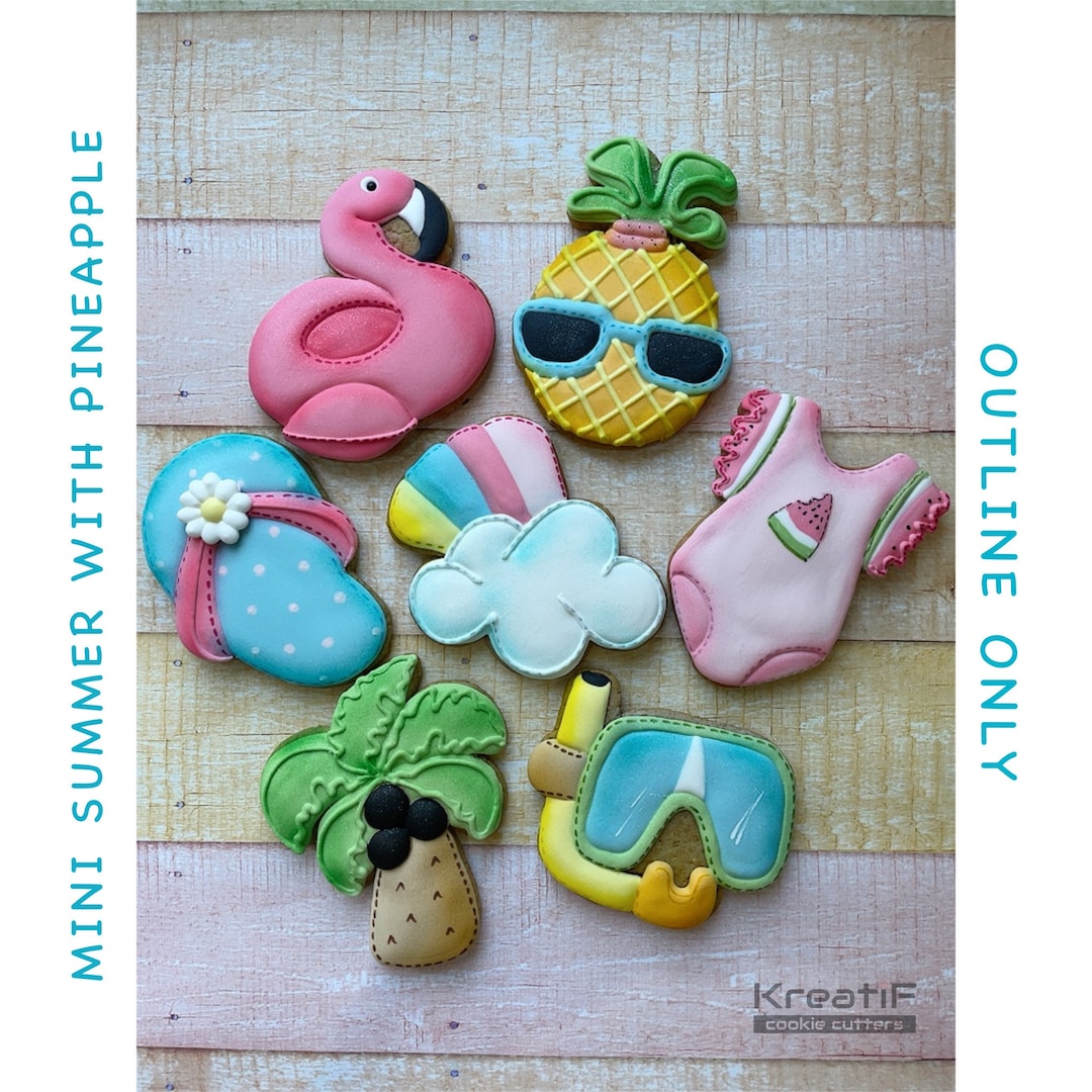 MINI SET Summer With Pineapple Cookie Cutter 1154 - Etsy