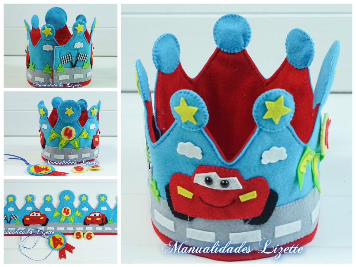Crown Birthday Cars-crown felt-Birthday-Personalized | Etsy