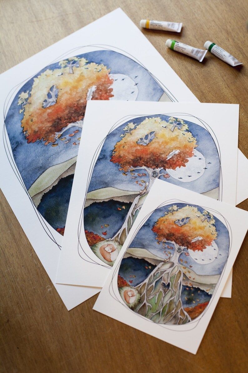 FALL Loving Roots Watercolor Print - Etsy