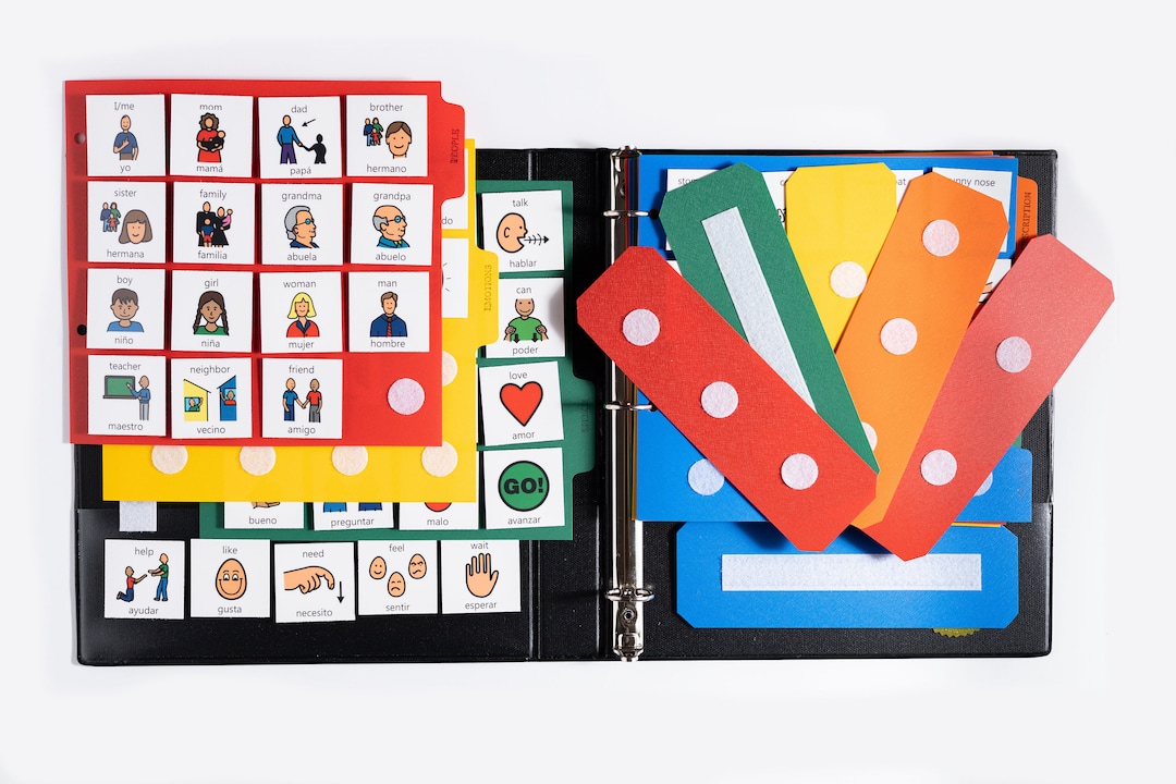My Communicaid 1 Communication Book 215 Cards Bilingual English Spanish ...