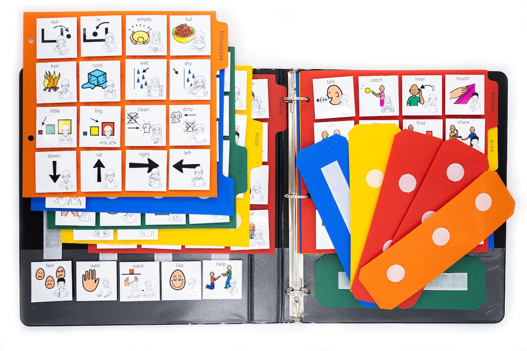 1 Communication Book 240 Picture Cards With ASL Boardmaker Non Verbal ...