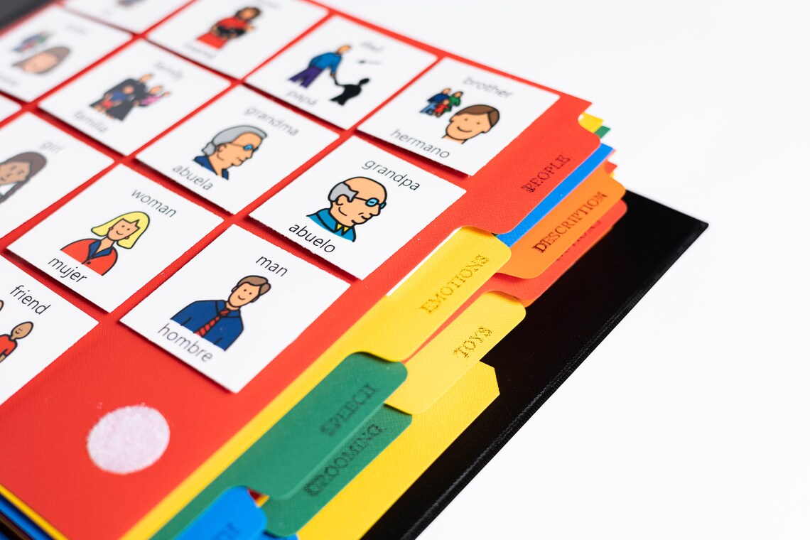My Communicaid 1 Communication Book 215 Cards Bilingual English Spanish ...