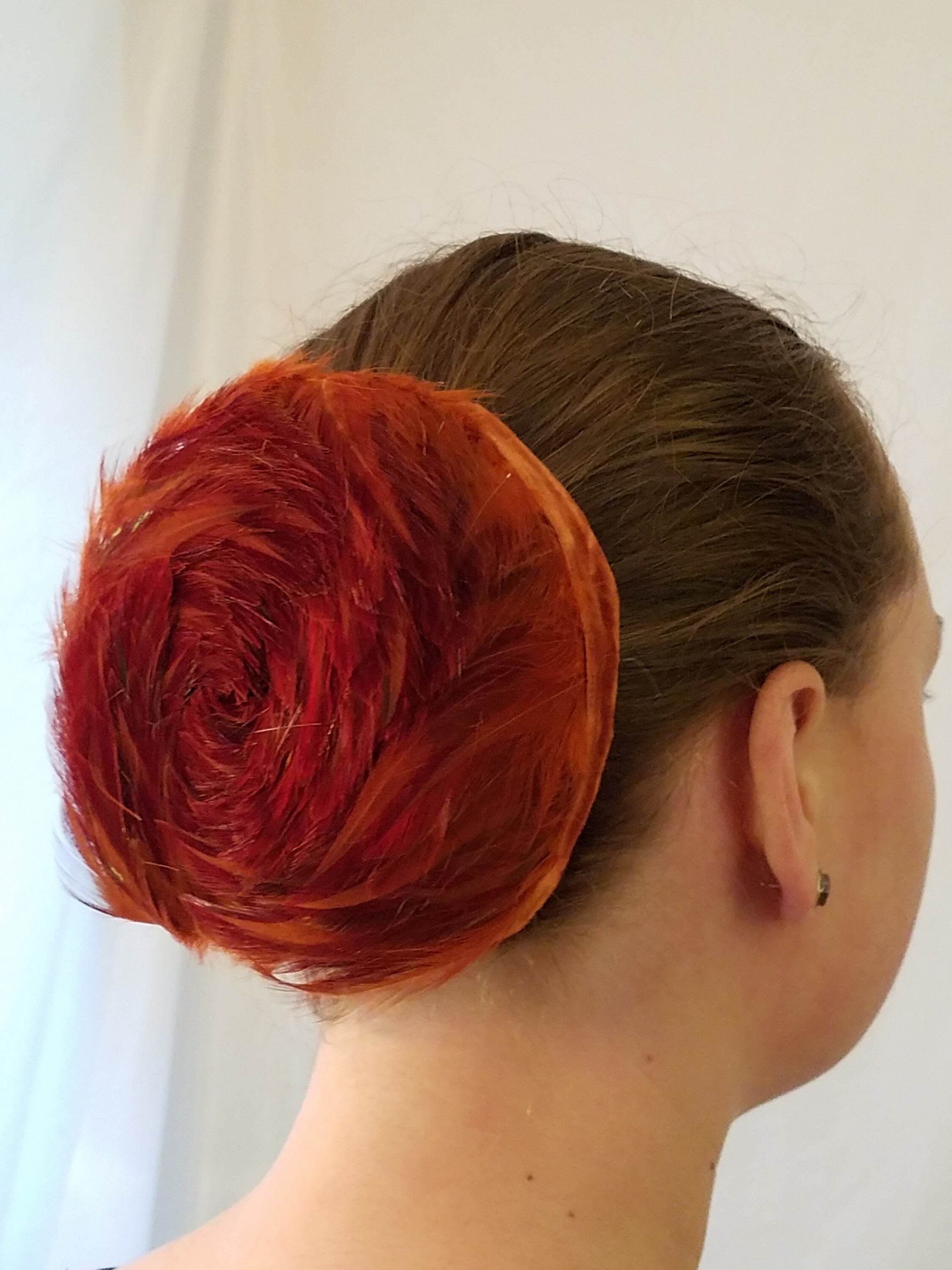 Vintage Feather Hair Cover Chignon Bun Cover Rust Red | Etsy