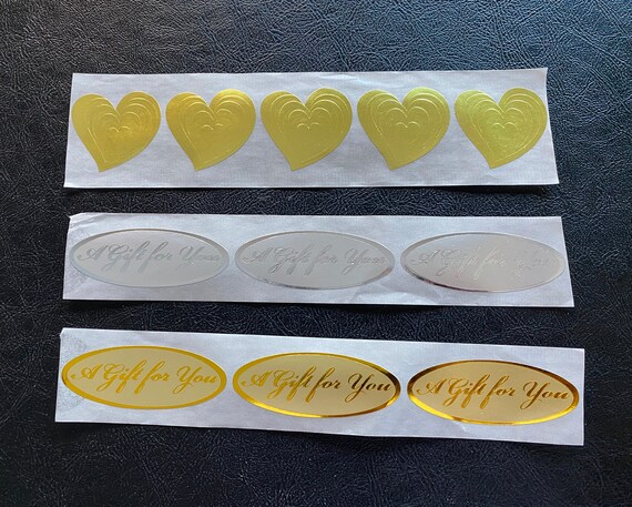Set of 50 Stickers Gold Heart Foil A Gift for You Gold | Etsy