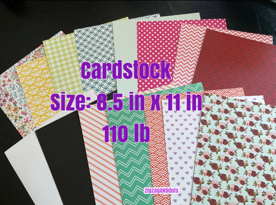 Set of 15 Decorative Thick Cardstock, Size 8.5”x 11”, 110 Lb., Many ...