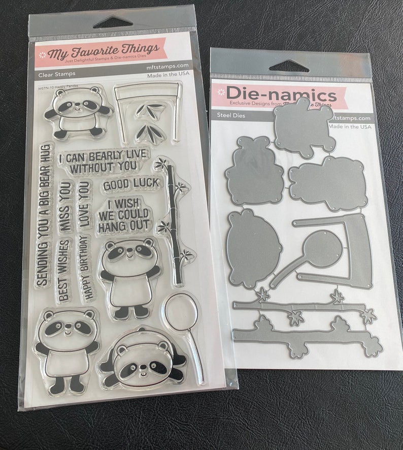 Stamps and Matching Dies Set Various Designs Panda Bear - Etsy