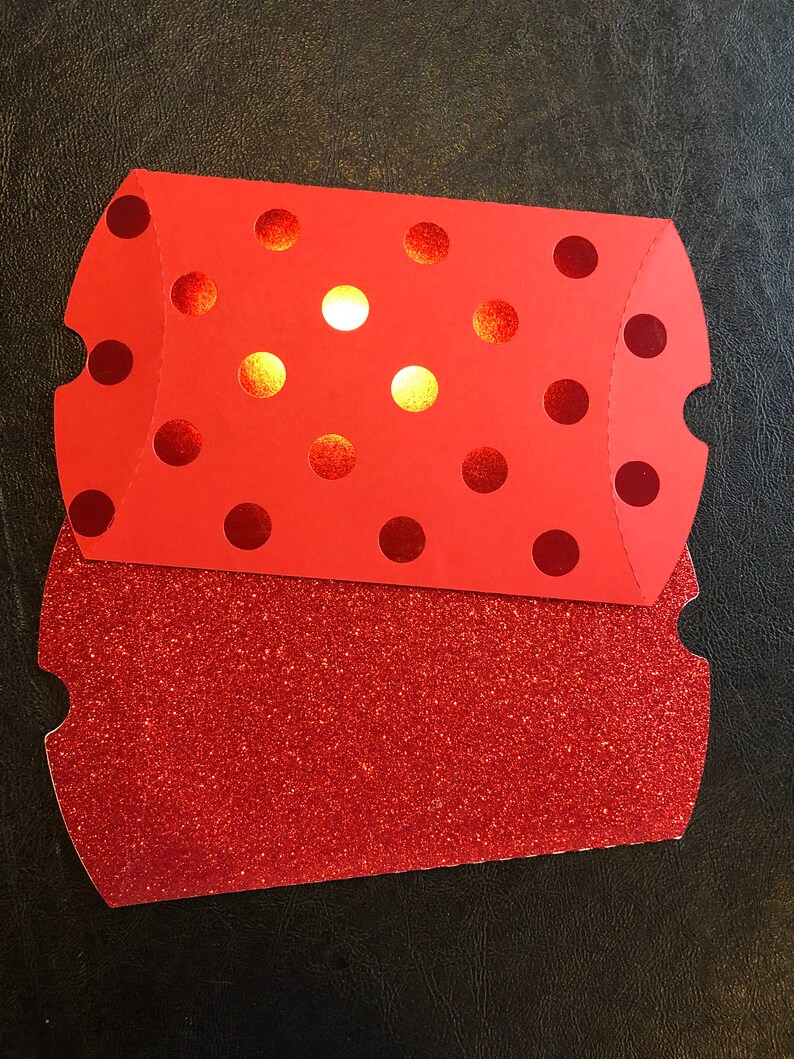 PB8: Set of 4 Extra Large Pillow Boxes Glitter Red Red With - Etsy