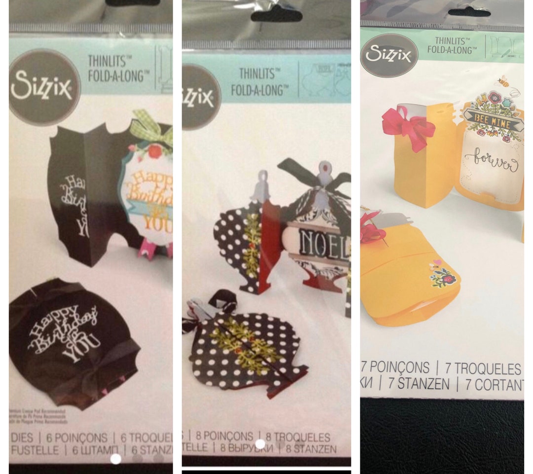 Thinlits, Fold-a-long Card, Various Designs, Jar, Ornament Shape, Ticket Shape, Dies ...