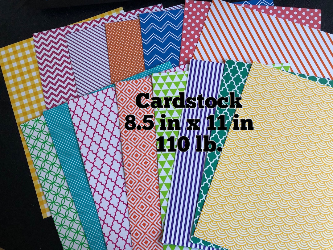 Decorative Cardstock Paper Set: 15 Designs, 8.5