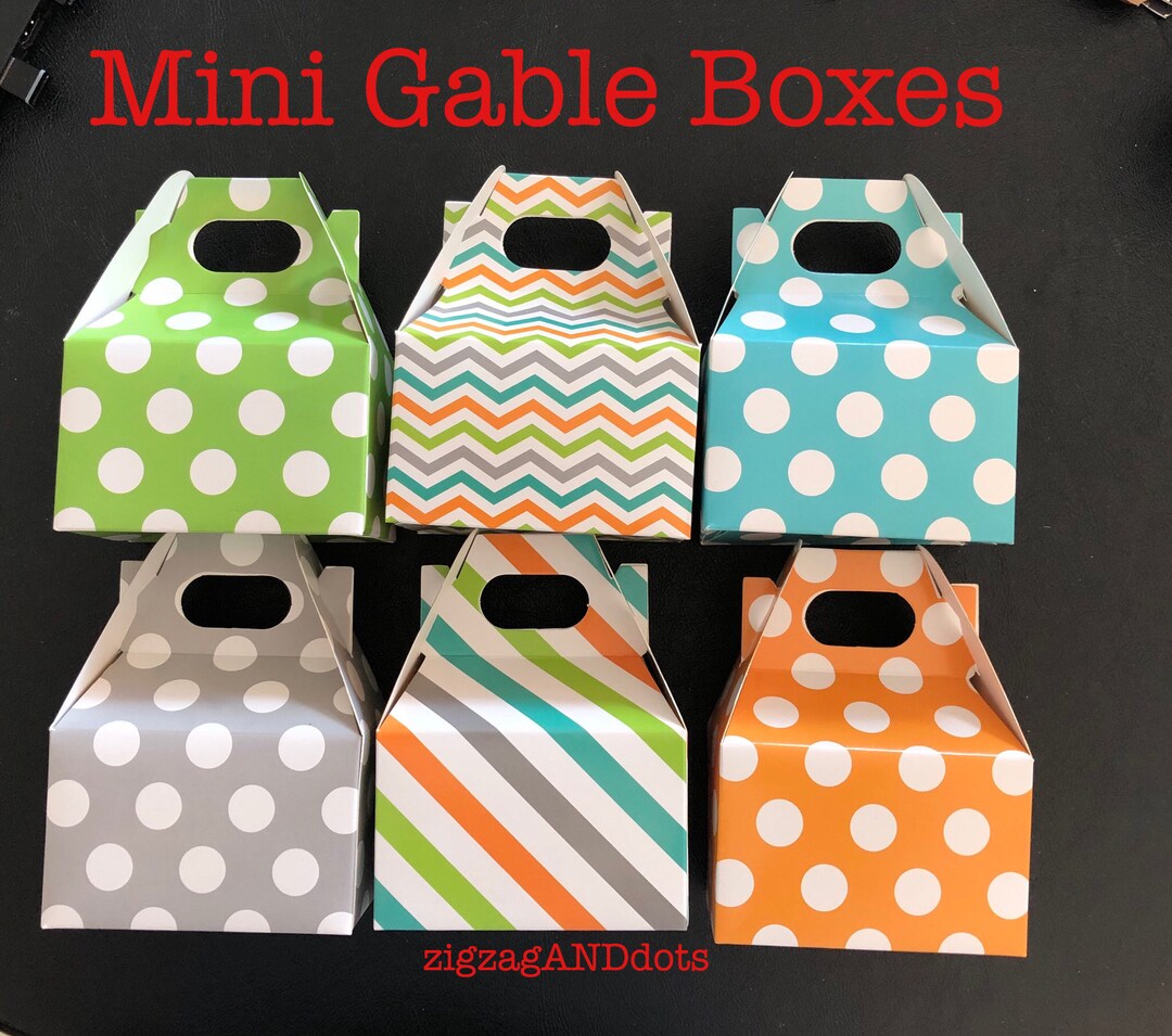 Mini Gable Boxes: Patterned Party Favor Boxes, Set of 4 - Etsy
