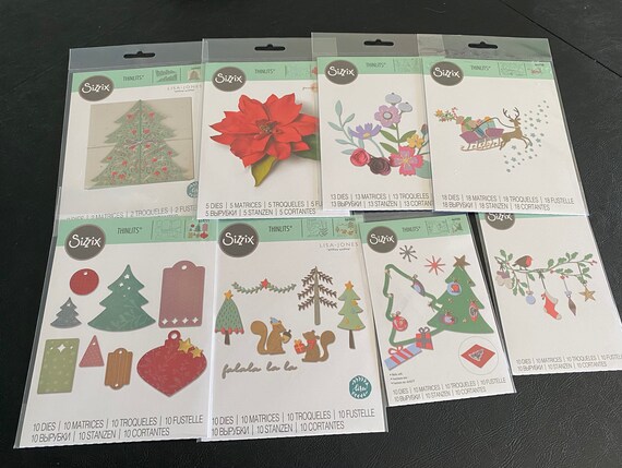 Sizzix Dies Christmas Dies Tags Flower Dies Sentiment | Etsy