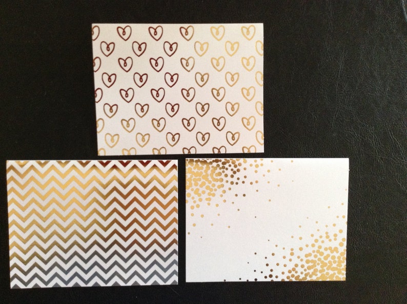Set of 8 Gold Foil Card Set With 8 White Envelopes Various | Etsy