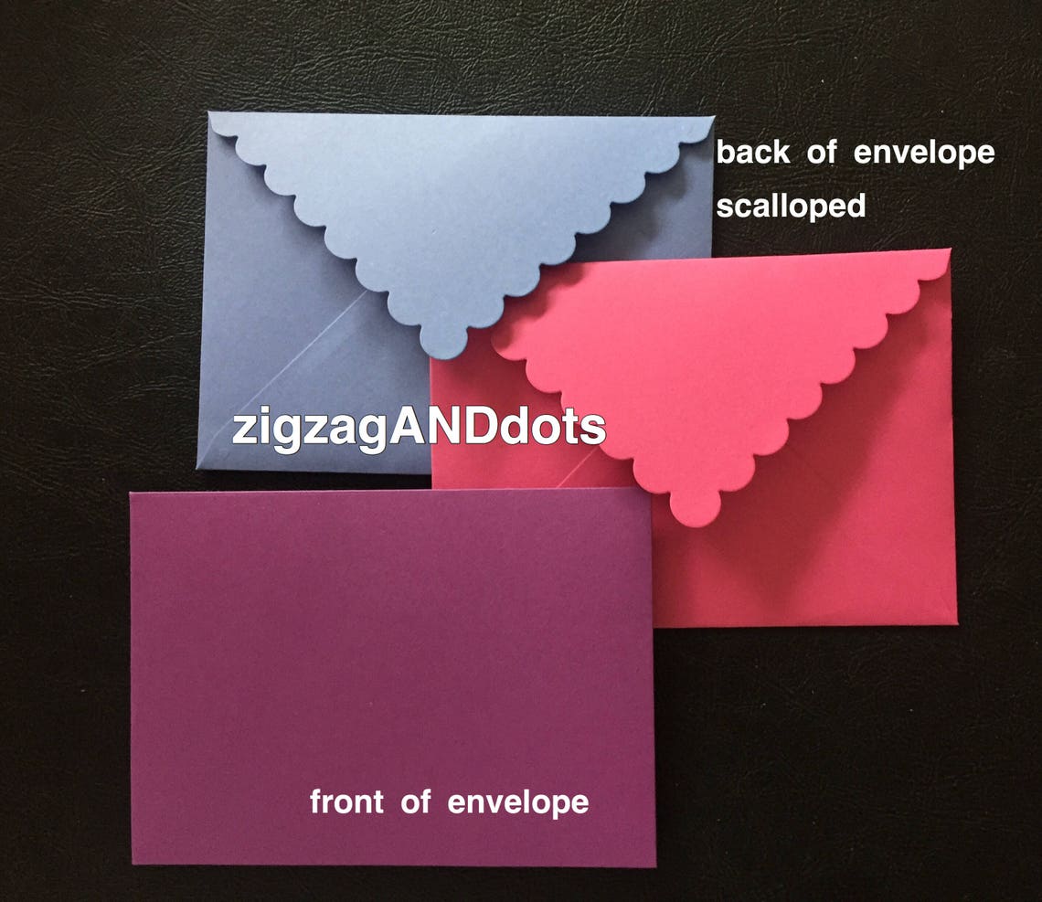 Set of 8 Scalloped Flap Envelopes Decorative Envelopes Many | Etsy