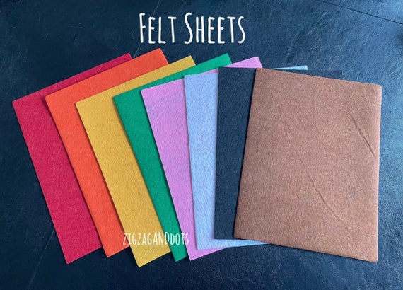 Set of 5 Felt Sheets Stiff Felt Sheets 12x9 Inches Felt - Etsy