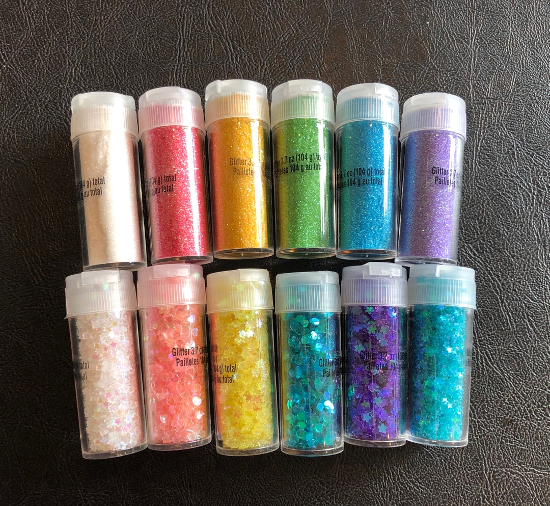 Tubes of Glitter, Various Colors and Shapes, Scrapbooking, Card Making ...