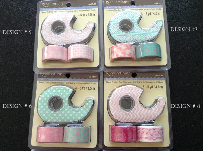 Craft Tape Dispenser With 3 Rolls of Washi Tape, Decorative Washi Tape ...