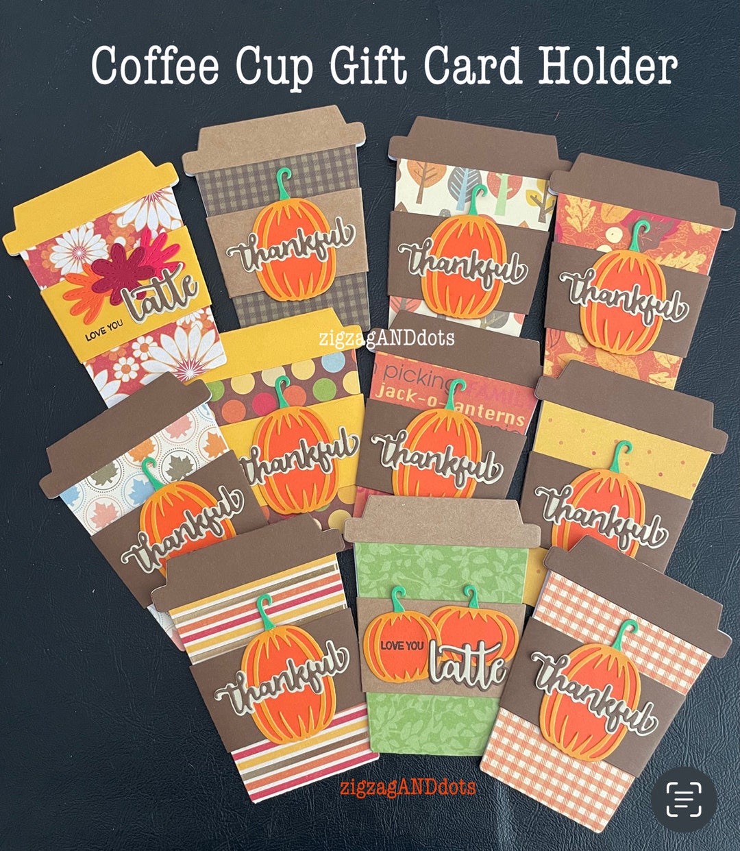 Coffee Cup Gift Card Holder Fall Coffee Cup Gift Holder Thankful ...