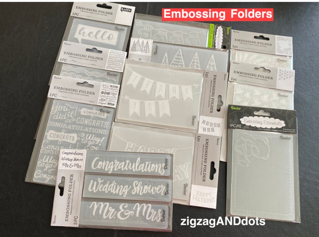 Embossing Folders, Your Choice of 1 Pack, Various Designs, Thank You ...
