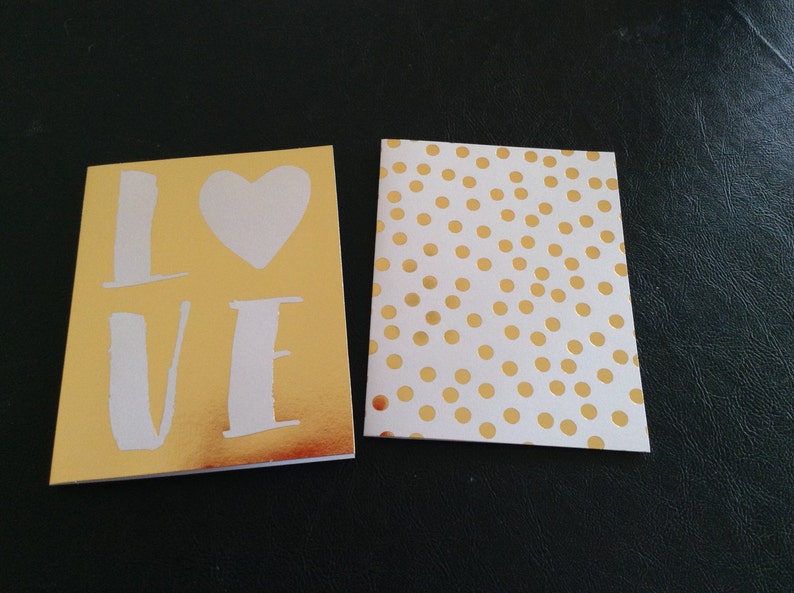 Set of 8 Gold Foil Card Set With 8 White Envelopes Various | Etsy